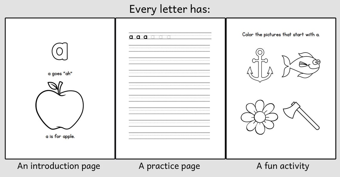 78 Lowercase Alphabet Worksheets, Alphabet Activity Workbook, Printable ...