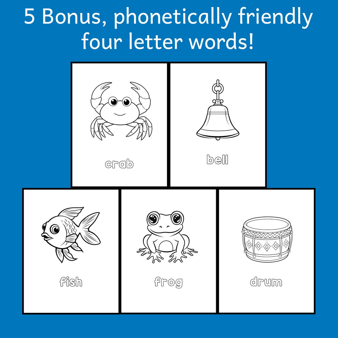 30 CVC Coloring Pages, Printable - Etsy