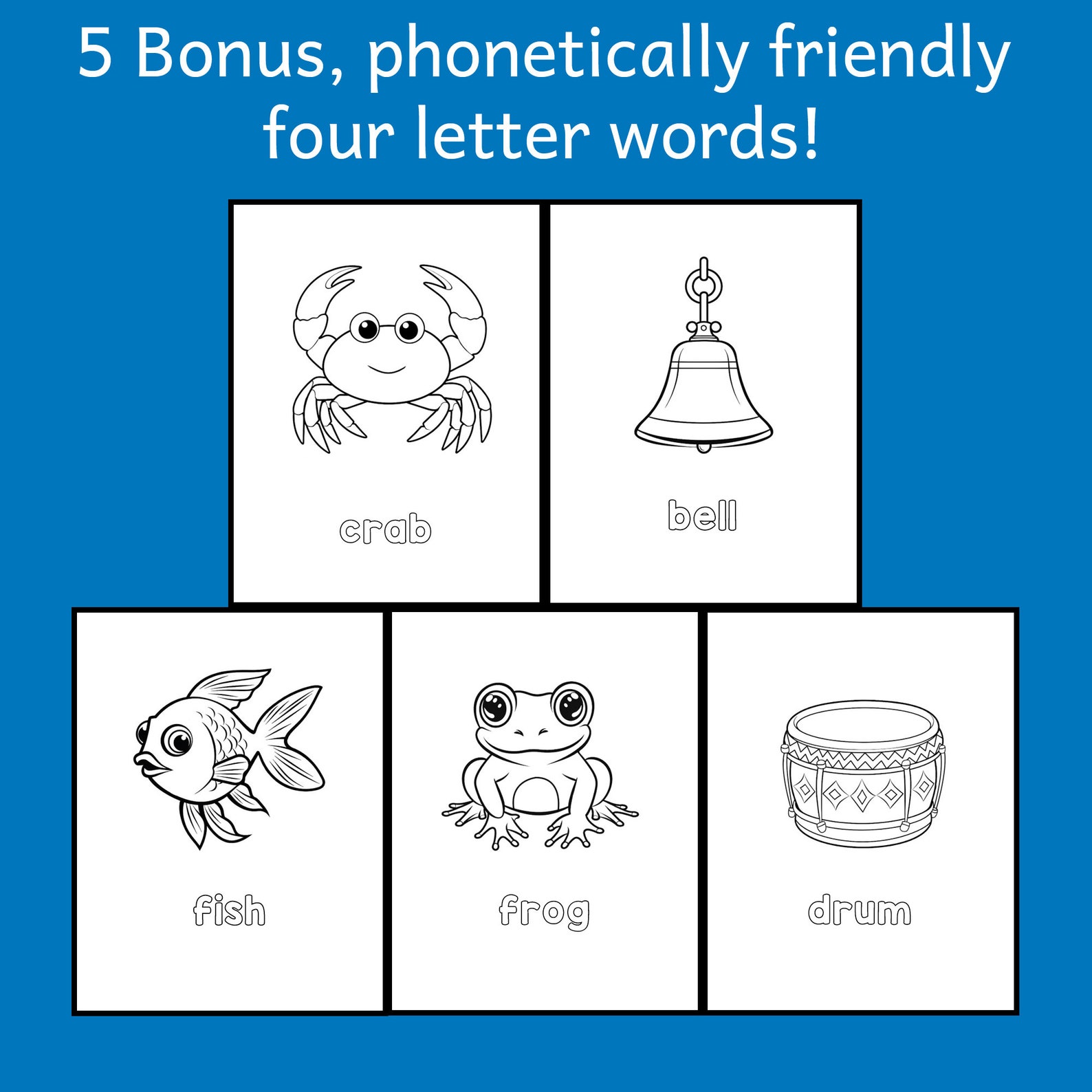 30 CVC Coloring Pages, Printable - Etsy