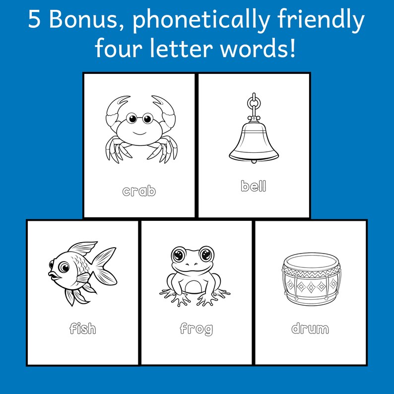 30 CVC Coloring Pages, Printable - Etsy