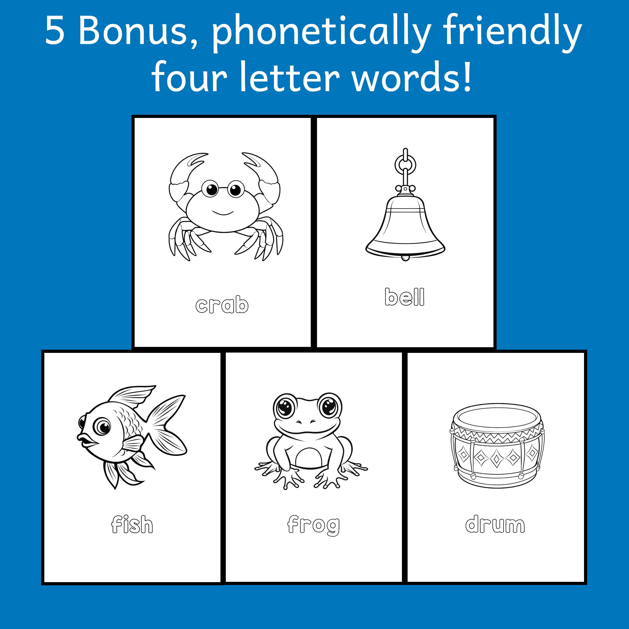 30 CVC Coloring Pages, Printable - Etsy