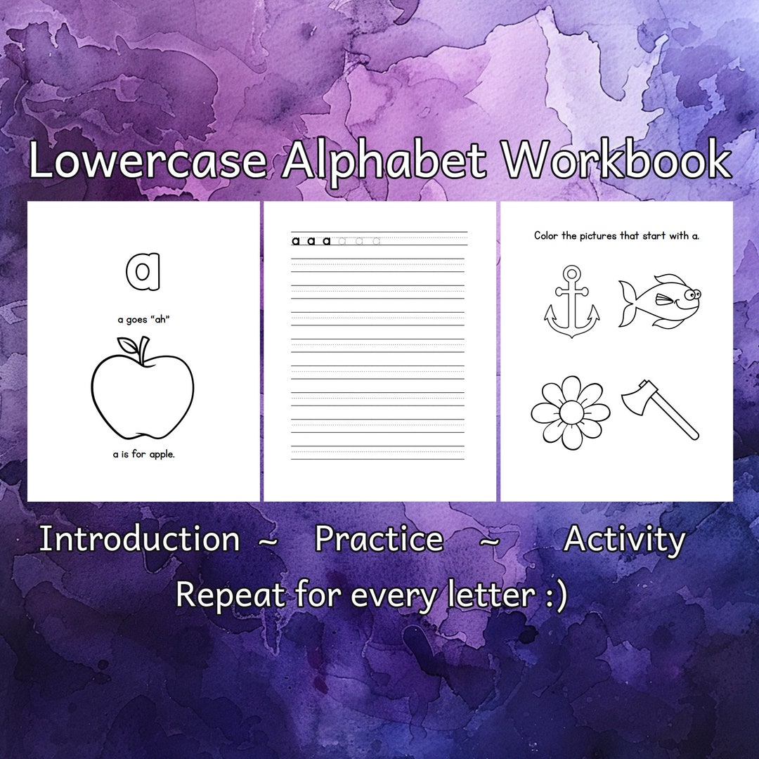 78 Lowercase Alphabet Worksheets, Alphabet Activity Workbook, Printable ...