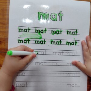 50 CVC Word Tracing Worksheets for Handwriting Practice, Printable - Etsy