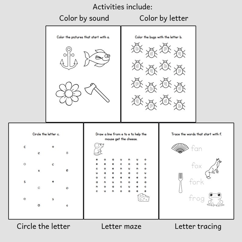 78 Lowercase Alphabet Worksheets, Alphabet Activity Workbook, Printable ...