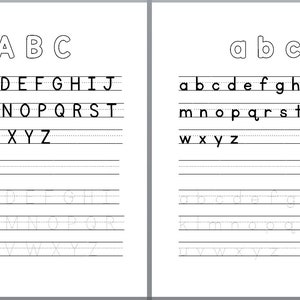 54 ABC Tracing Worksheets for Handwriting Practice, Printable - Etsy