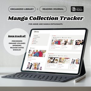 Manga Collection Tracker Notion Template, Notion Dashboard for Anime ...