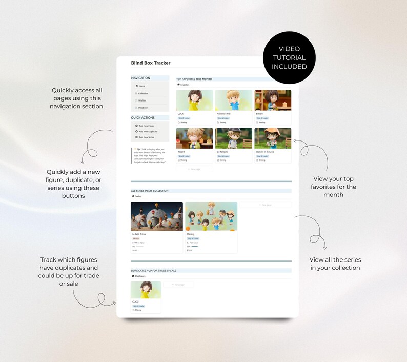 Blind Box Tracker Notion Template, Notion Dashboard for Anime Art Toy ...