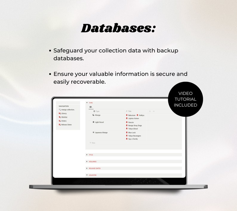 Manga Collection Tracker Notion Template, Notion Dashboard for Anime ...