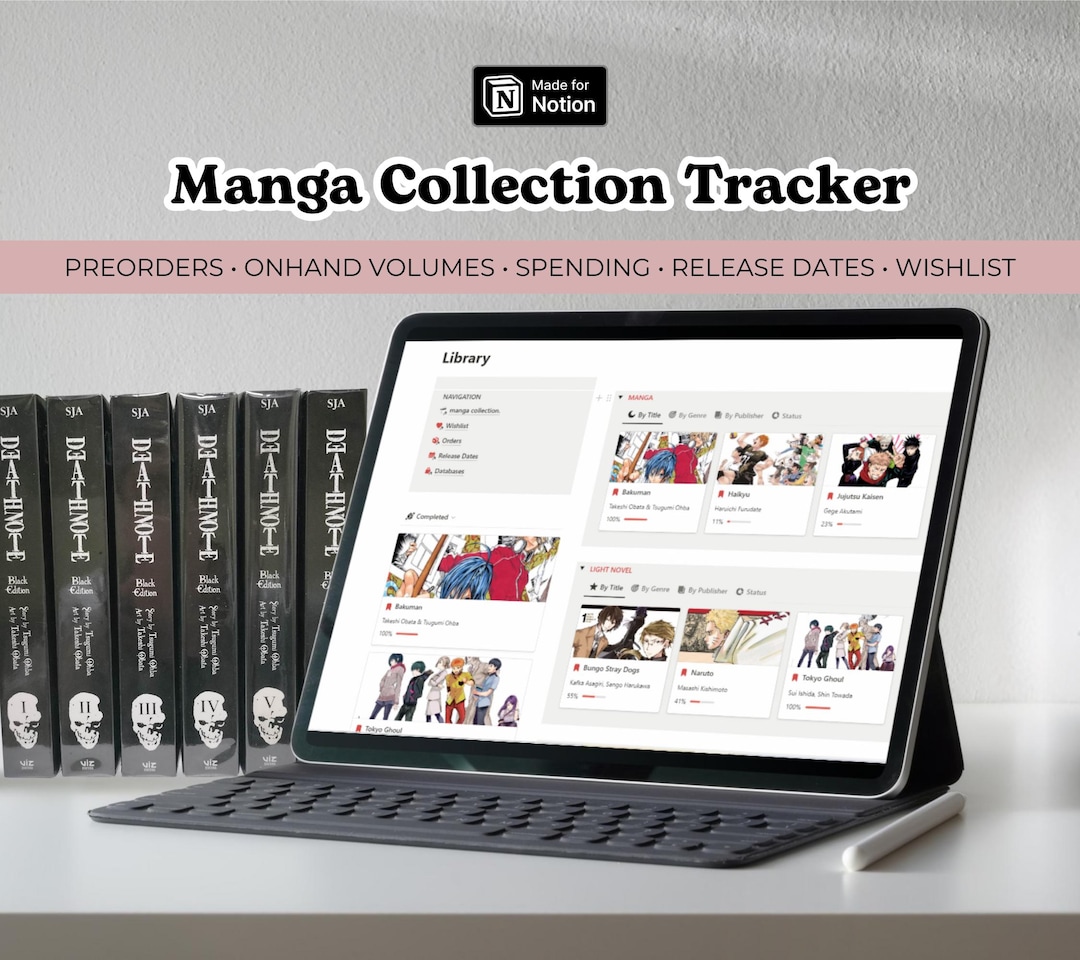 Manga Collection Tracker Notion Template, Notion Dashboard for Anime ...