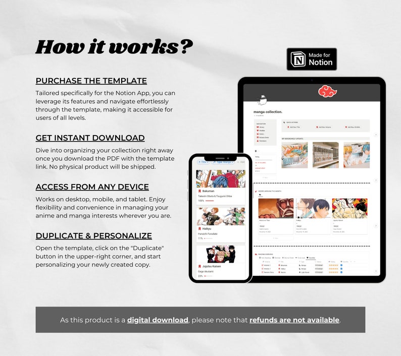 Manga Collection Tracker Notion Template, Notion Dashboard for Anime ...