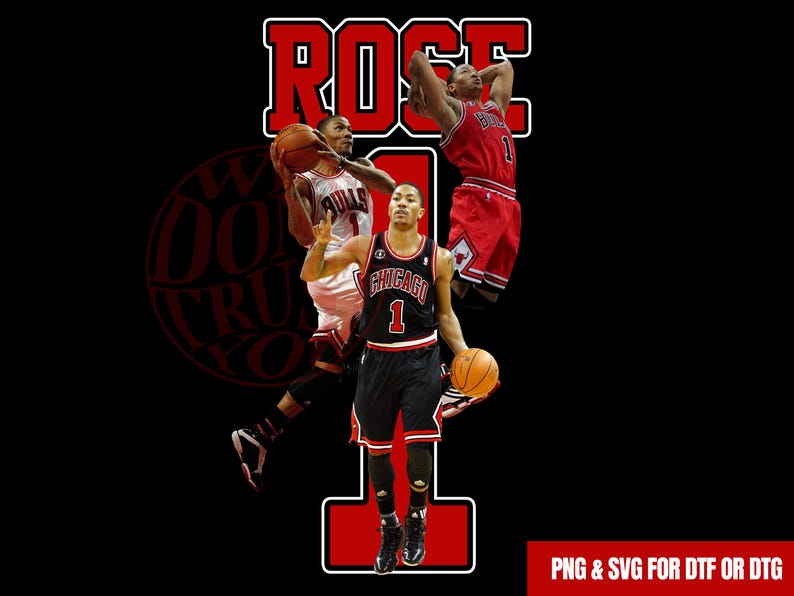 Derrick Rose Vector Files PNG & SVG 5000x5000 Digital Download Football ...