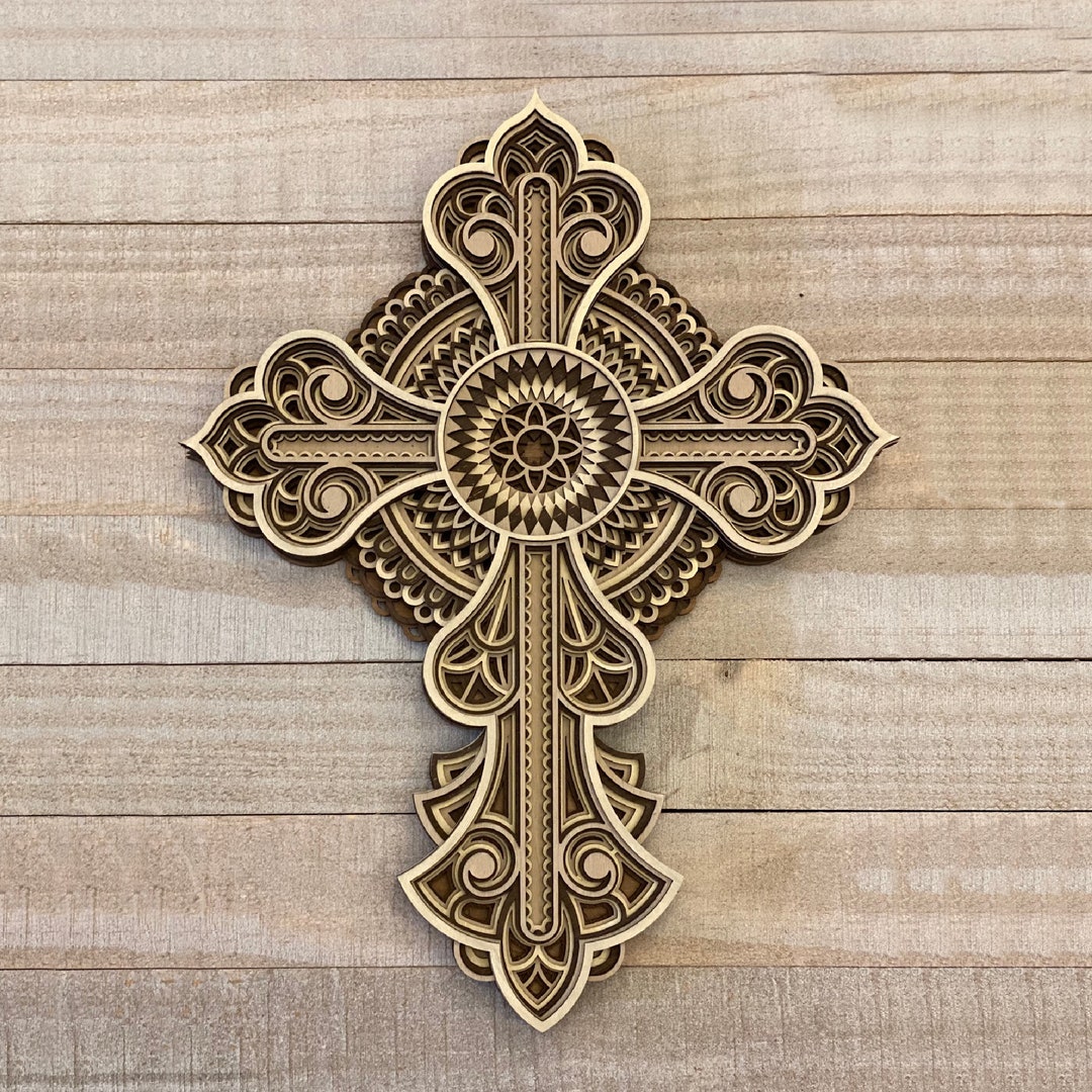 Handcrafted 7-layer Wooden Cross Mandala Cross Wall Cross - Etsy