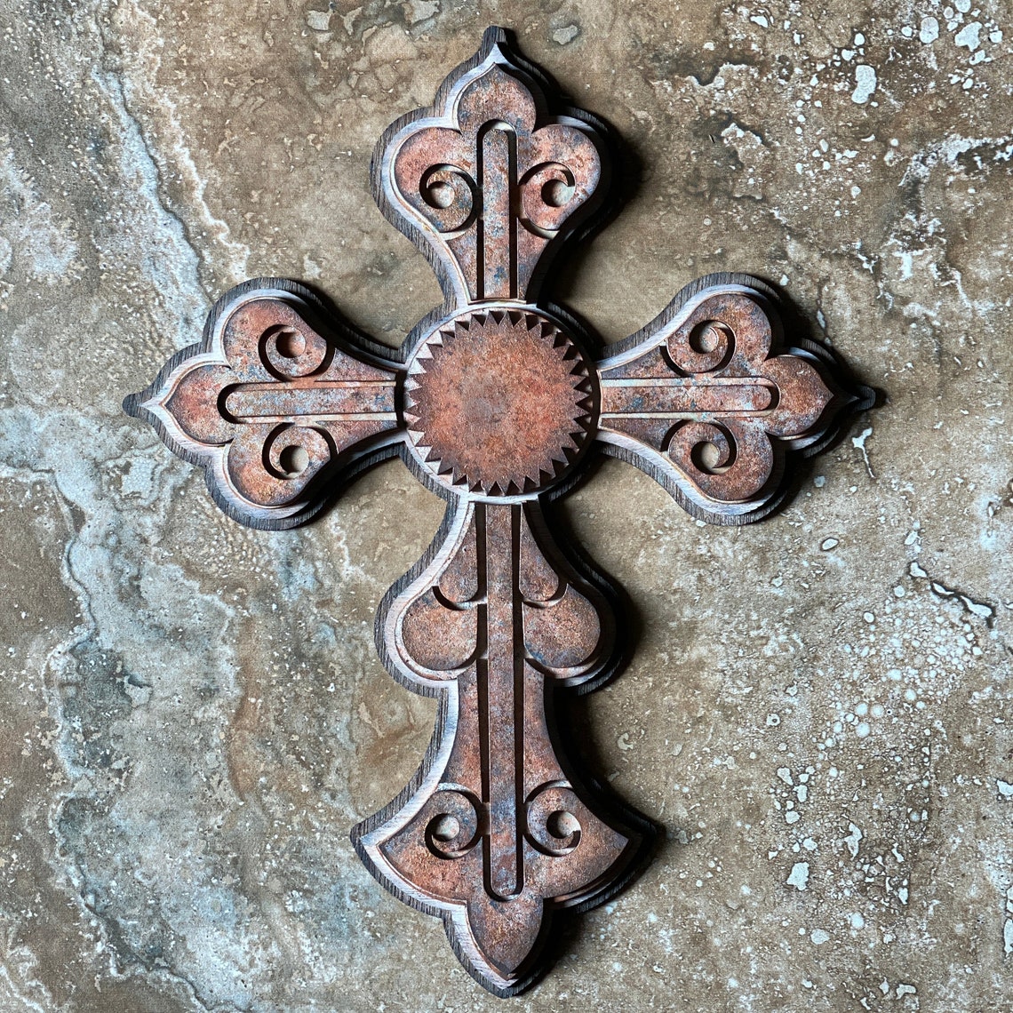 Handcrafted Layer Wooden Cross, Mandala Cross, Wall Cross, Layered ...