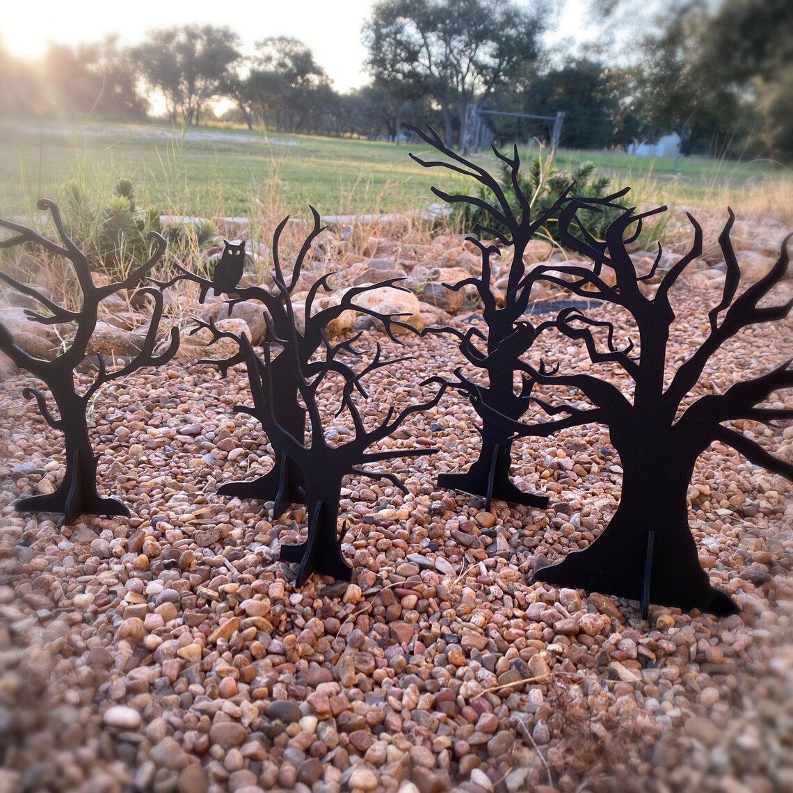 Spooky Tree, Halloween Décor, Black Wooden Tree, Spooky House Village ...