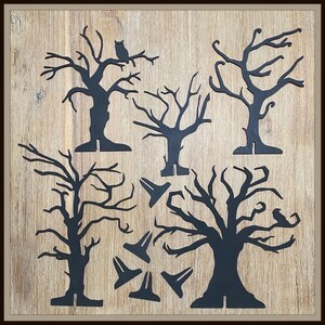 Creepy Birch Wood Halloween Tree Set: Spooky Village Decor - Etsy