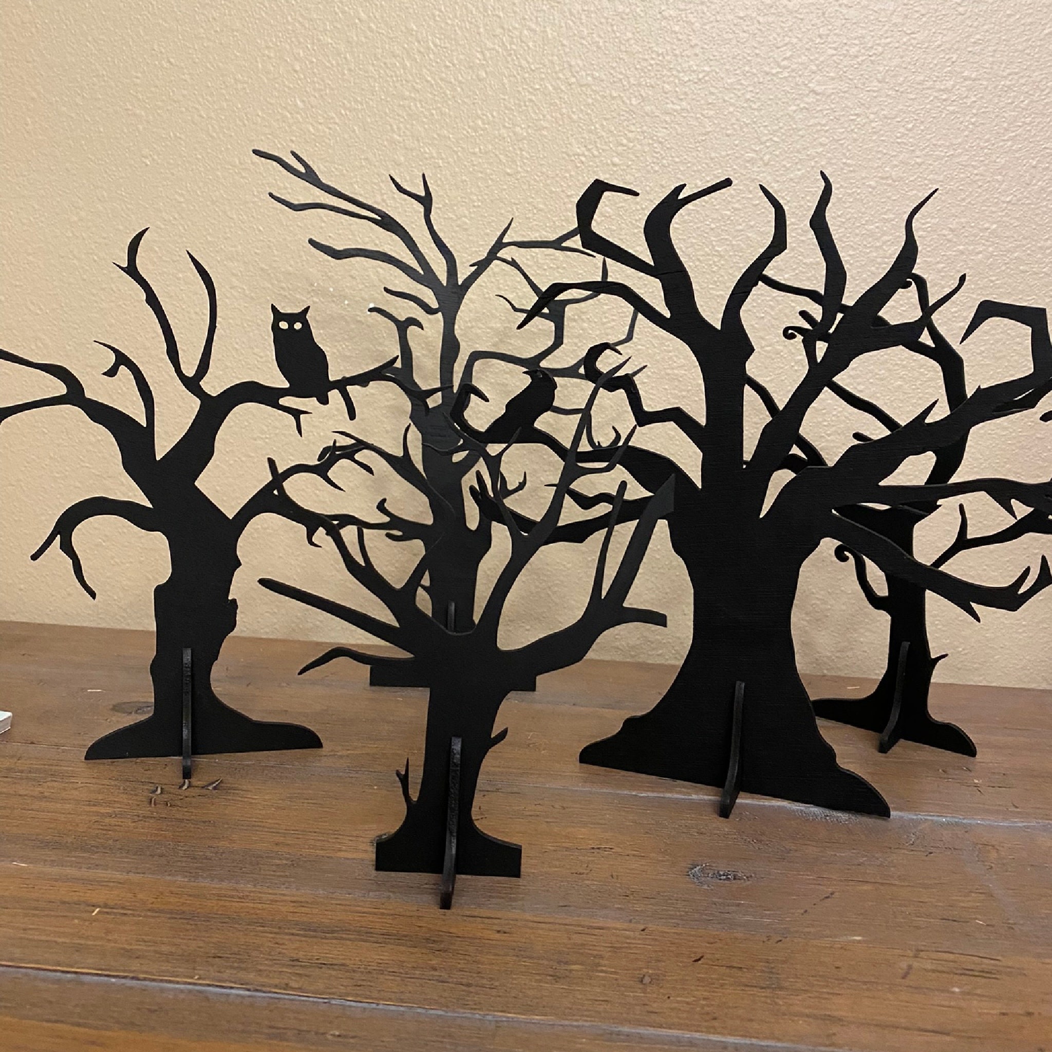 Creepy Birch Wood Halloween Tree Set: Spooky Village Decor - Etsy
