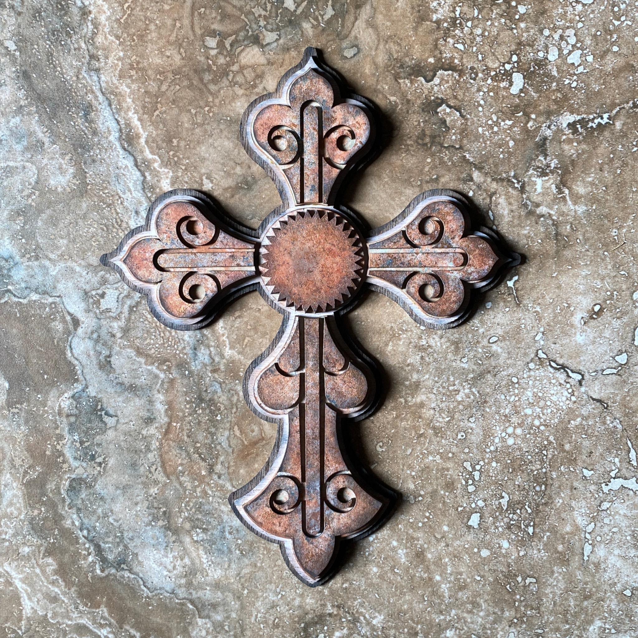 Handcrafted Layer Wooden Cross, Mandala Cross, Wall Cross, Layered ...