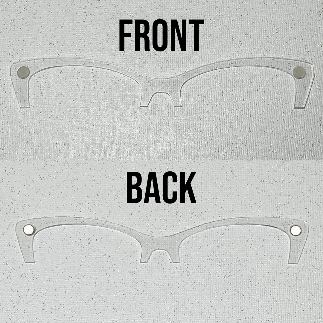 Brow Topper Wanda Thin Clear Acrylic Blanks Compatible Pair Eyewear DIY ...