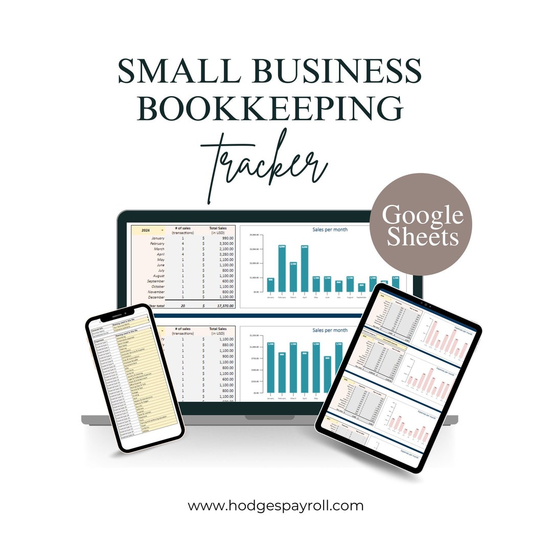 Small Business Bookkeeping Tracker Google Sheets | Business Expense ...