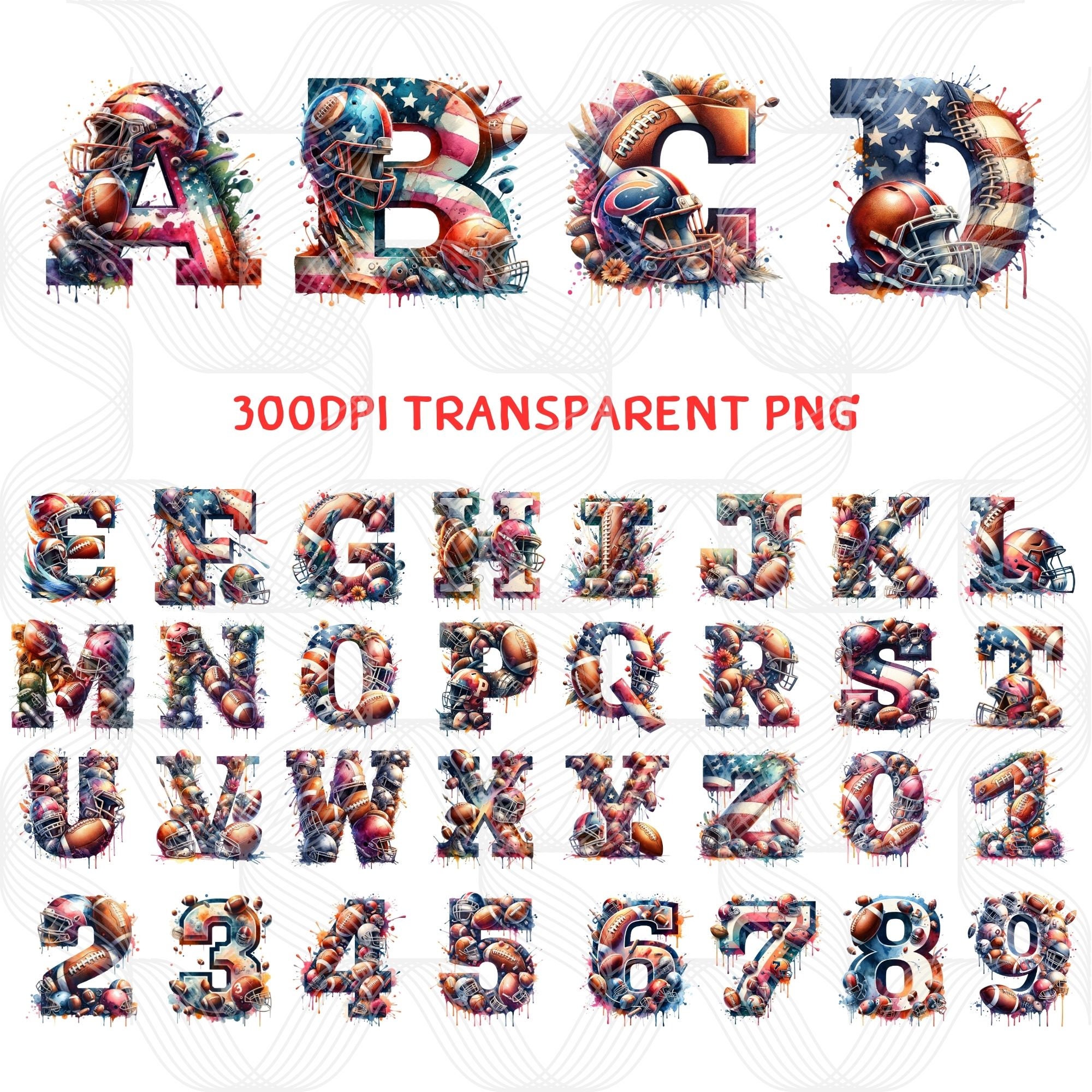 American Football Alphabet & Numbers PNG Clipart , Sports Letters , Png ...