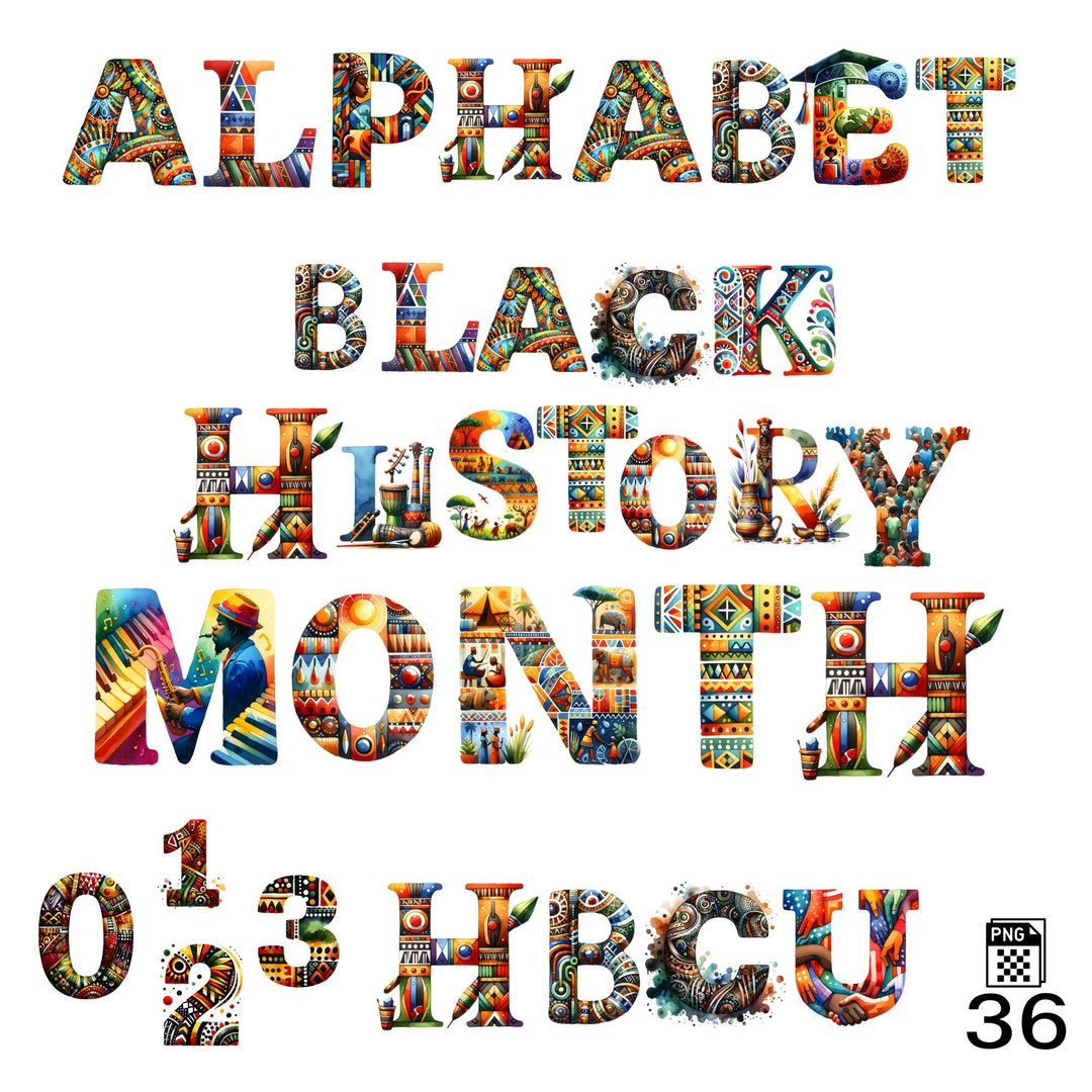 Black History Month Alphabet Clipart , Future HBCU Grad Girl , Png ...