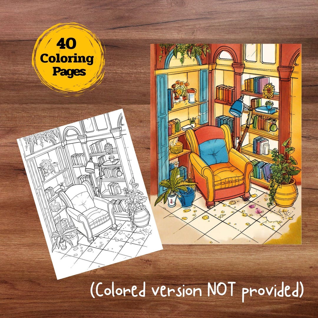 40 Cozy Nook Coloring Pages for Relaxation | Digital Download | 8.5x11 ...