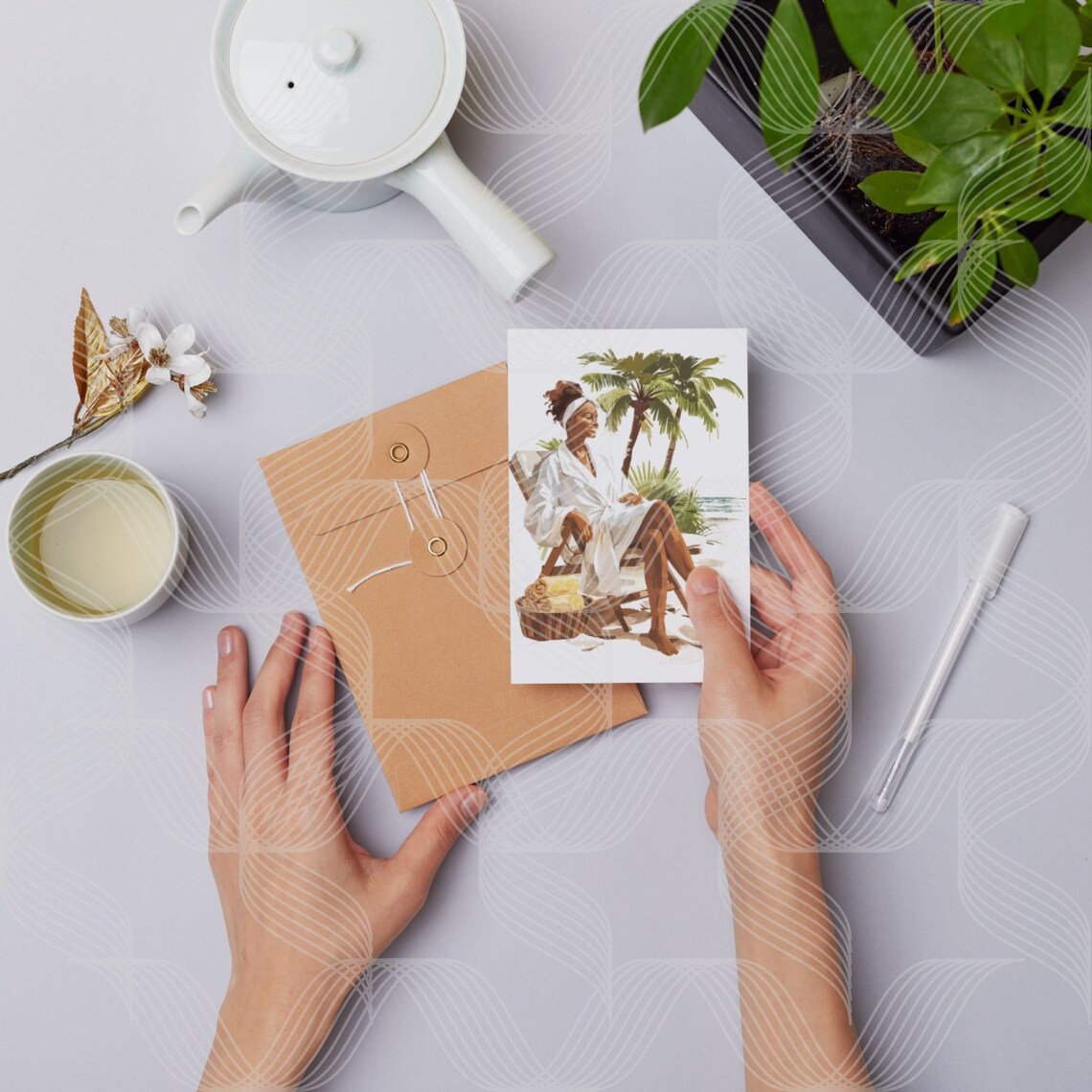 Black Women Clipart, Planner Girl Clipart, Watercolor Ocean Lover ...