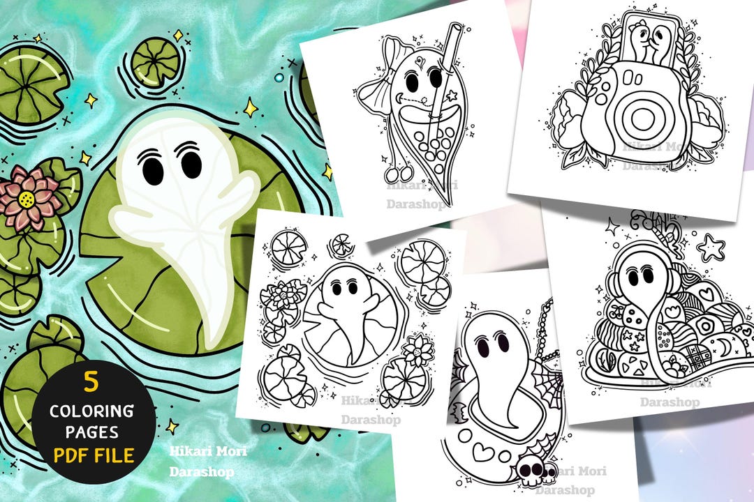 Spooky Ghostly Fun Coloring Pages - 5 Unique Ghost-themed Printable ...