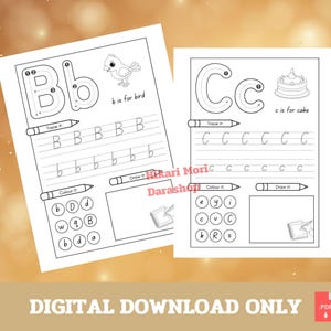 Alphabet Tracing Worksheets for Kids, Letter Tracing Workbook ...