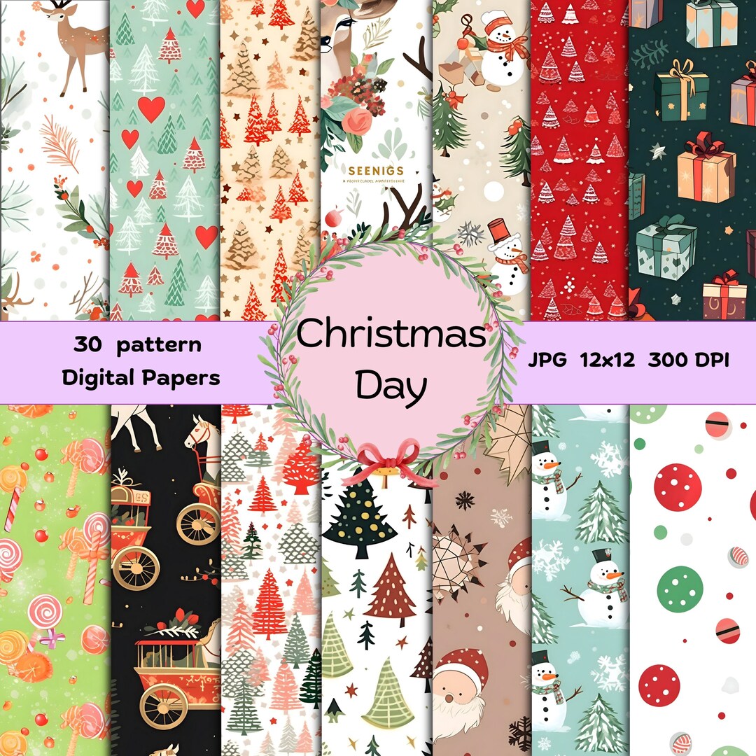MERRY CHRISTMAS, Christmas Pattern, Backgrounds, Printable Digital Pape ...