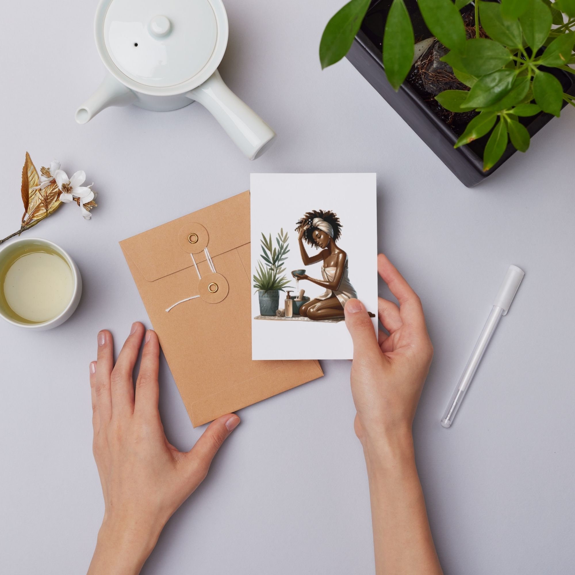 Spa Days at Home Clipart , Black Women Clipart, Planner Girl Clipart ...