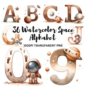 Watercolor Space Alphabet , Astronaut Nursery , Astronaut Spaceship ...