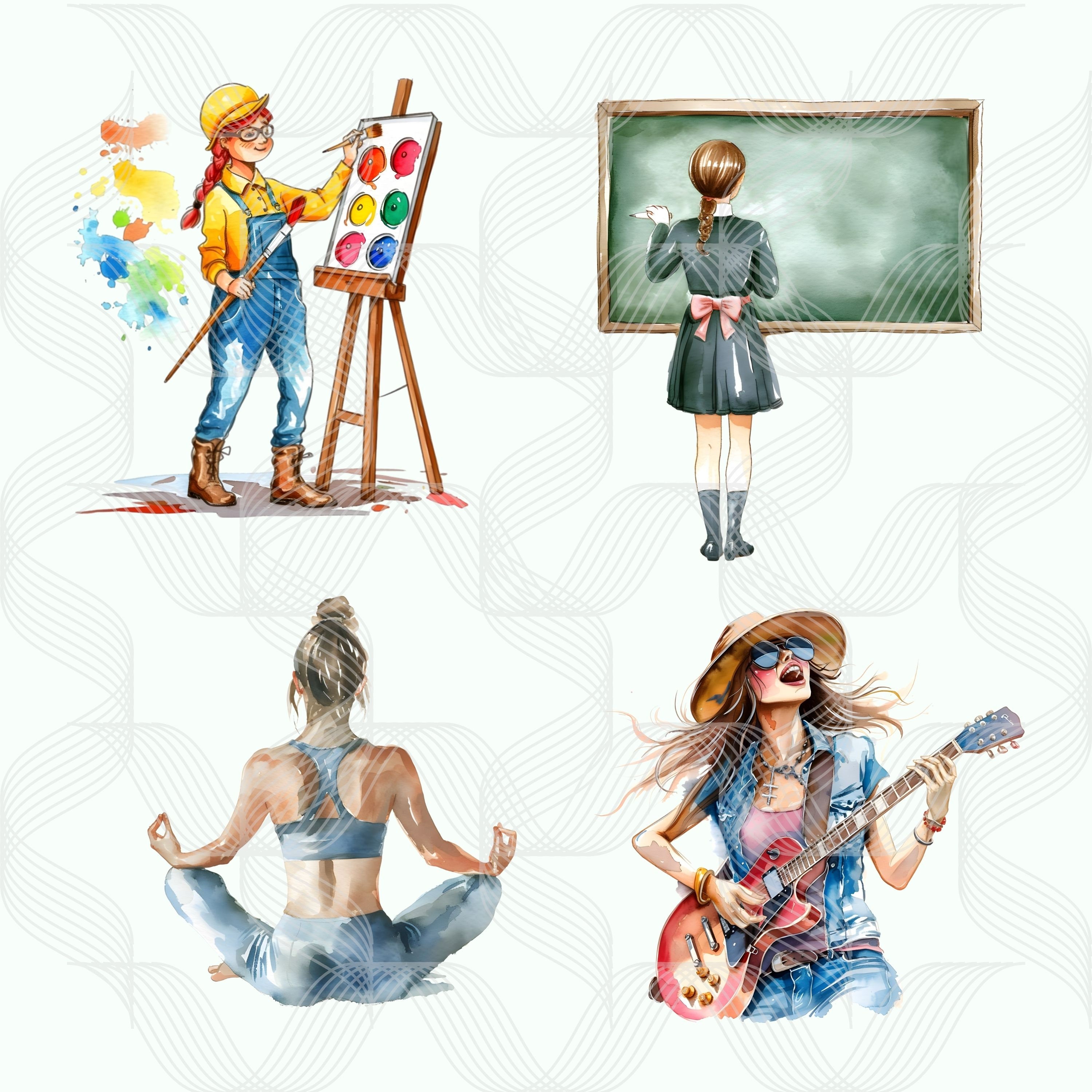 Teachers Watercolor Clipart , Educator Images , Instant Digital ...