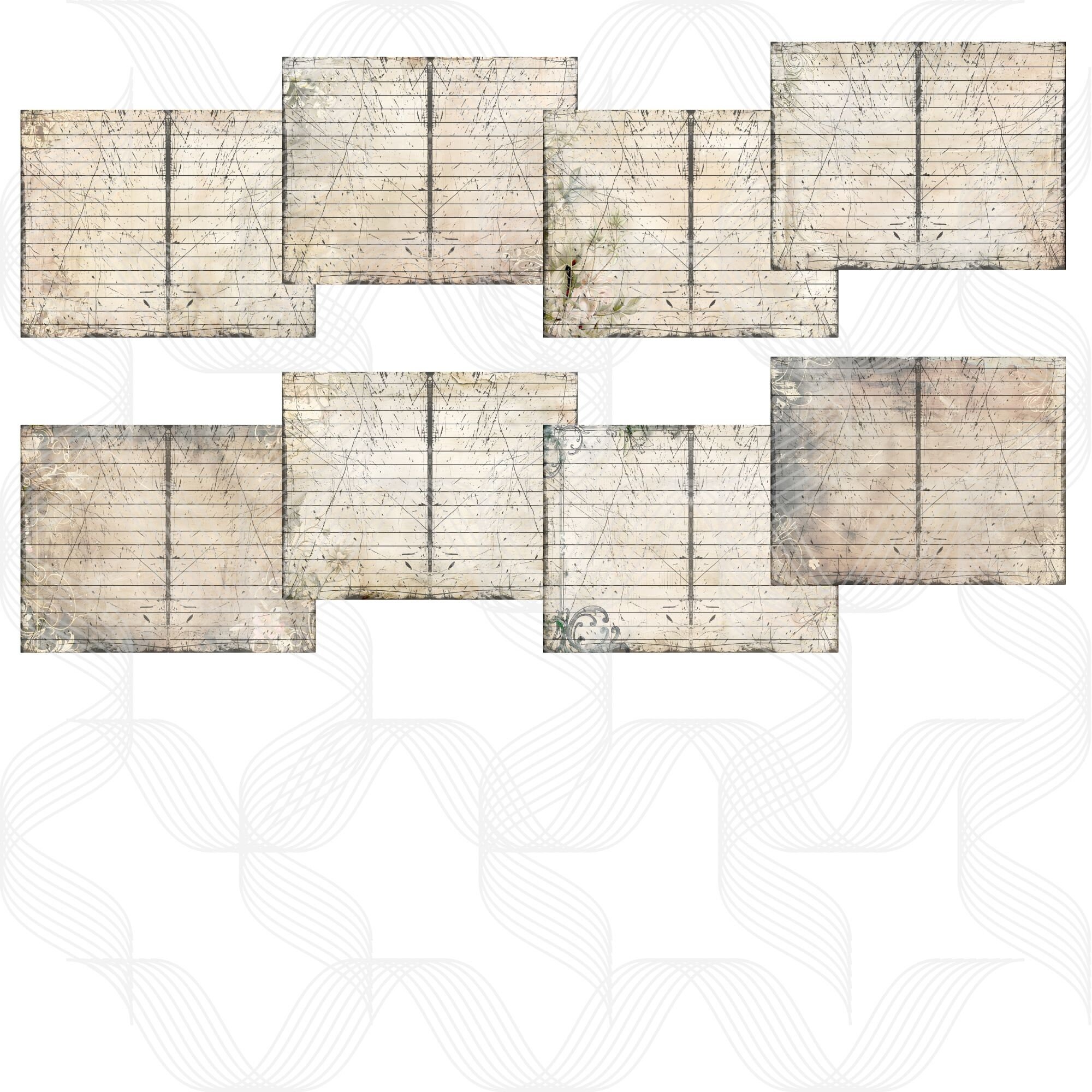 Lined, Journal Pages, Junk Journal, Kit, Neutral, Book, Vintage ...