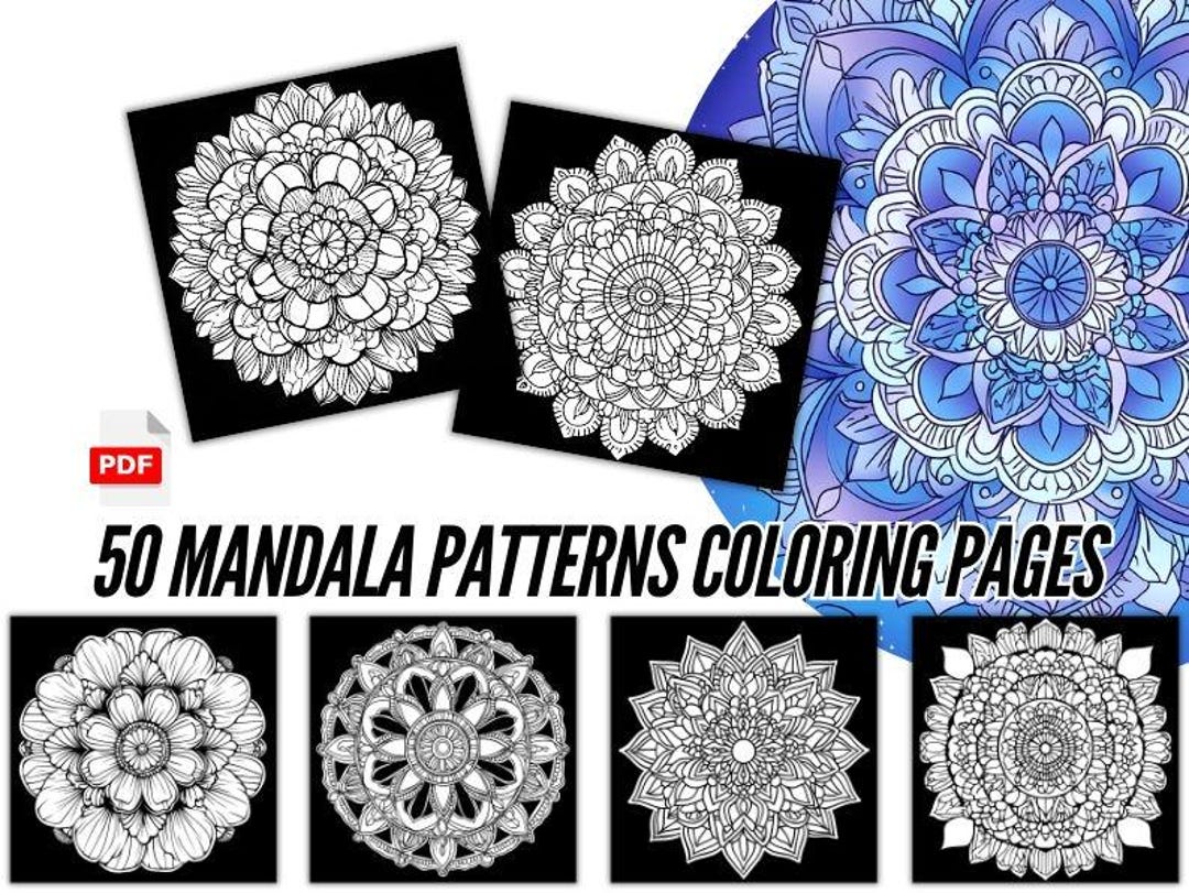 50 Mandala Patterns Coloring Pages Relaxing and Intricate Designs PDF ...