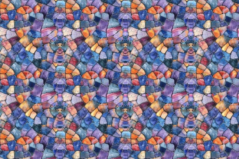 Mosaic Cobblestone Digital Paper, Seamless Fantasy Stone Printable ...