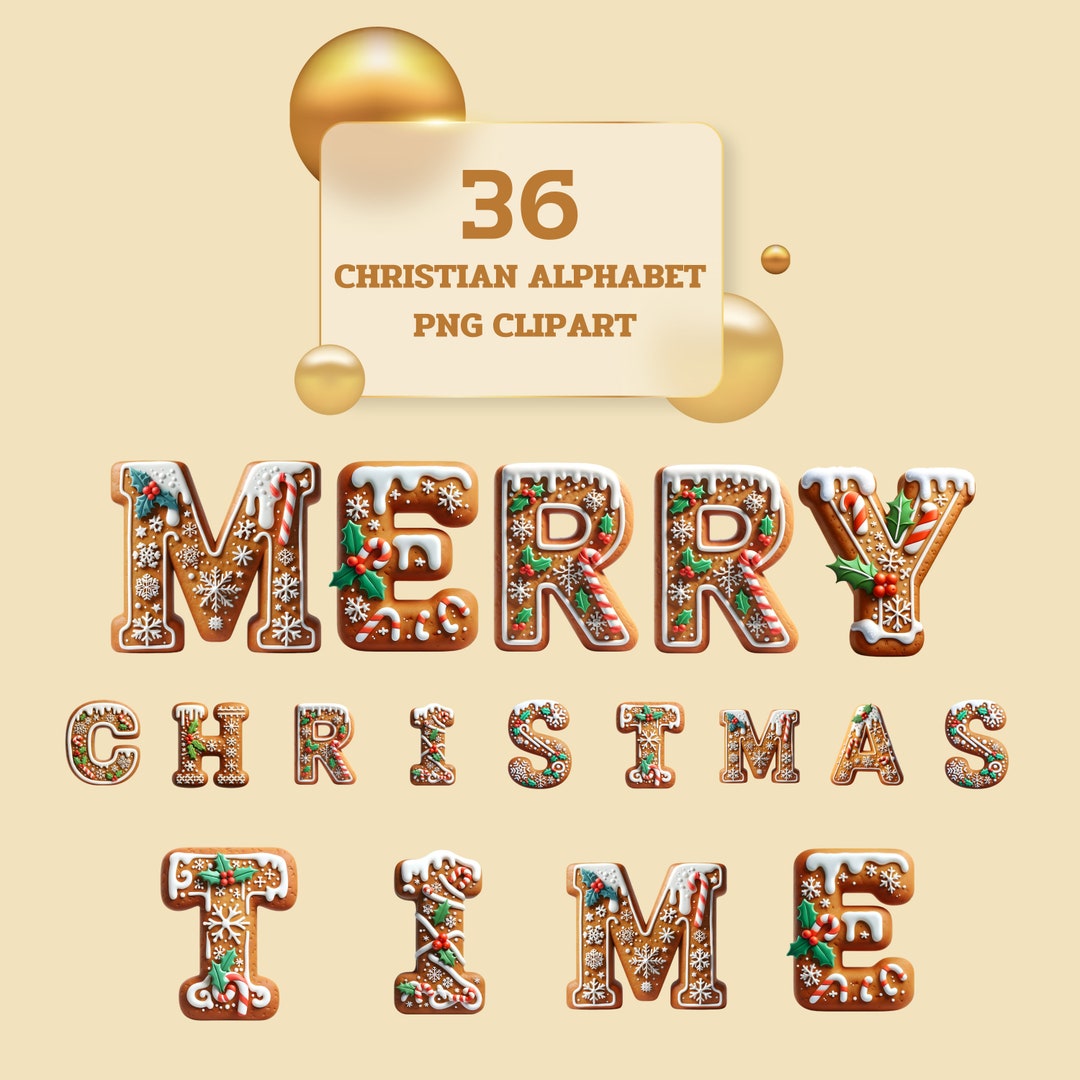 Christmas Alphabet & Number Clipart - 36 High Quality Pngs, Memory ...