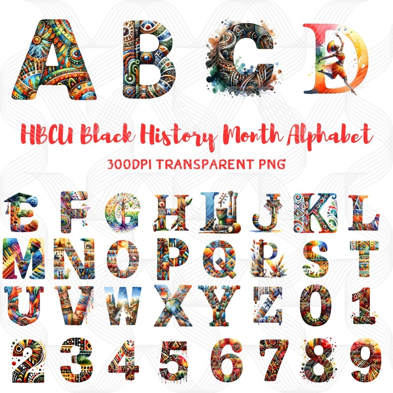 Black History Month Alphabet Clipart , Future HBCU Grad Girl , Png ...