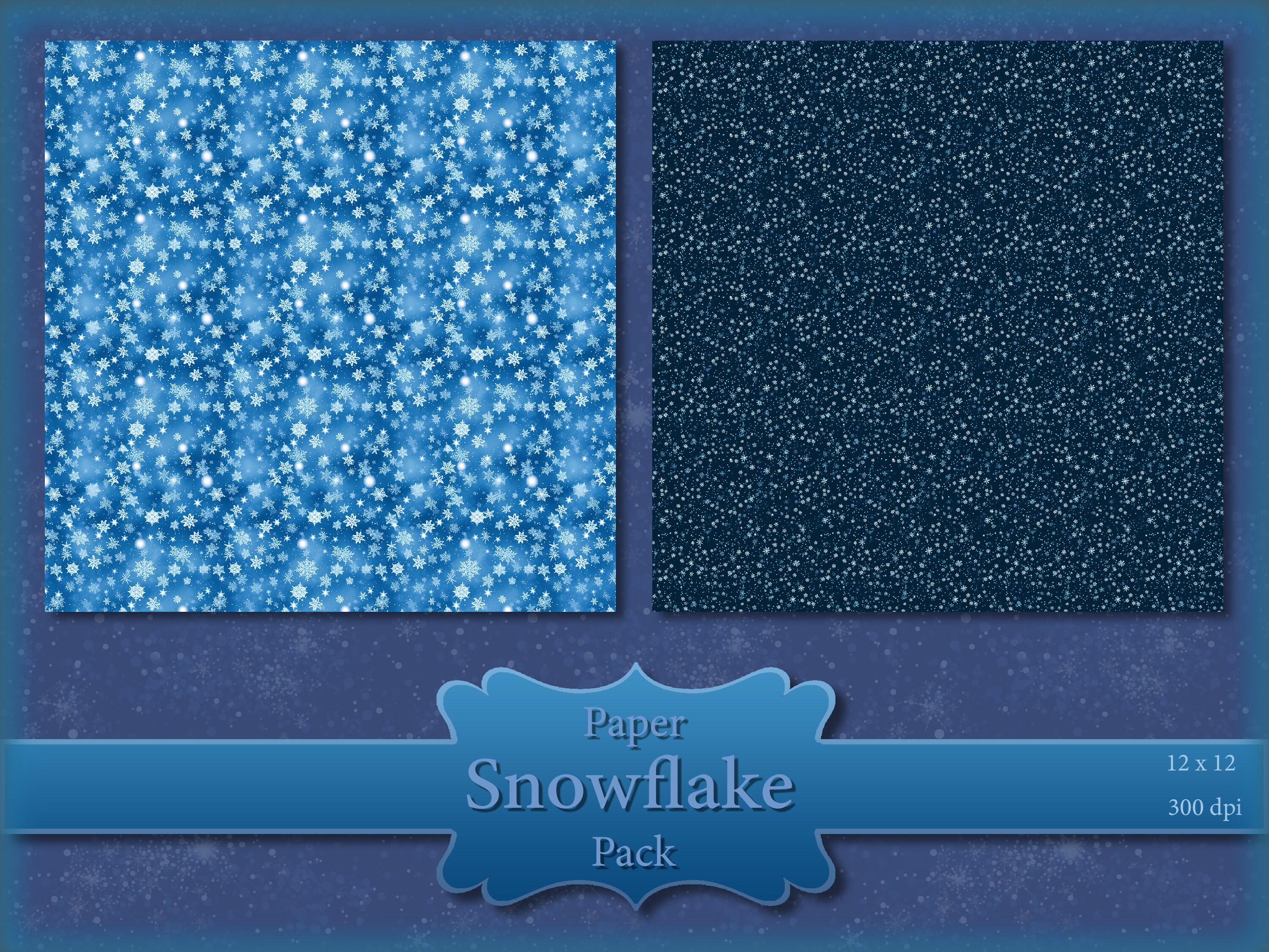 Seamless Winter Snowflake Printable Image Pack, Snowflake Paper With ...