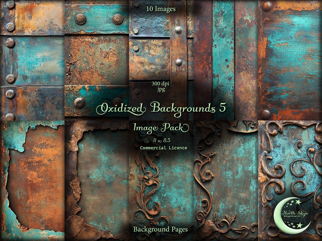 Oxidized Backgrounds 5, Digital Junk Journal, Image Pack, Digital Paper ...