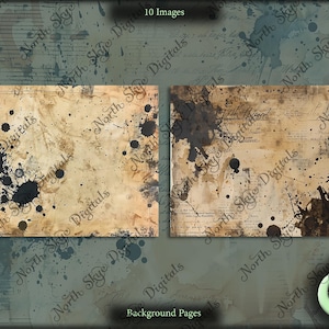 Vintage Ink, Digital Junk Journal, Image Pack, Digital Paper, Instant ...