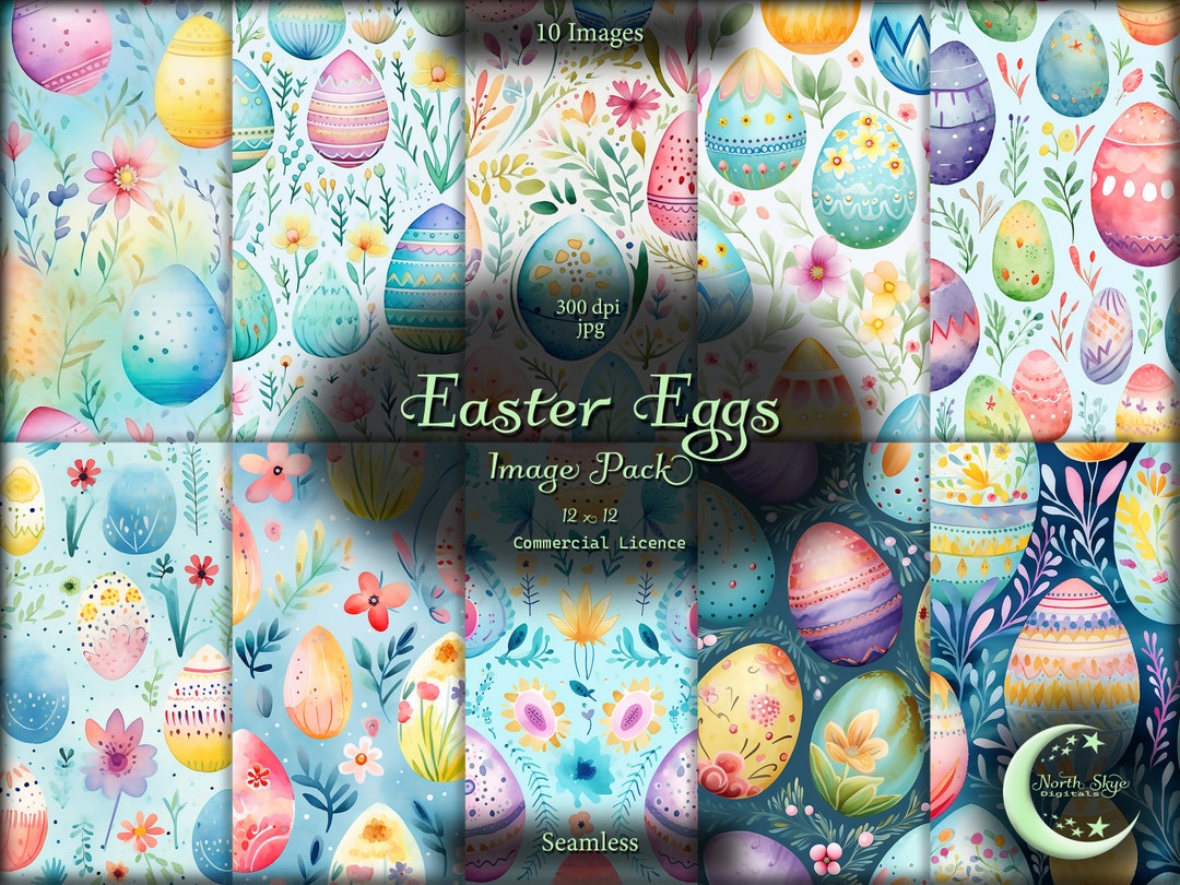 Easter Egg Digital Paper, Seamless Pattern, Printable Paper, Instant ...