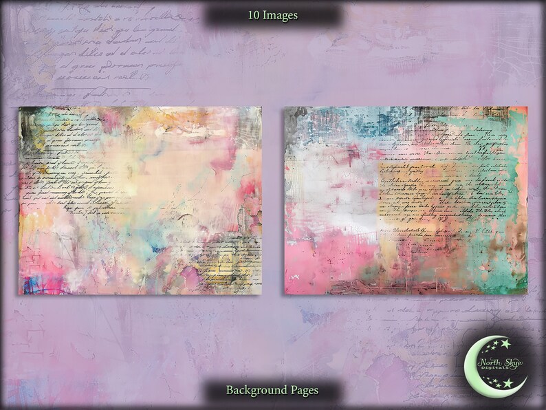 Pastel Script, Digital Junk Journal, Image Pack, Digital Paper, Instant ...