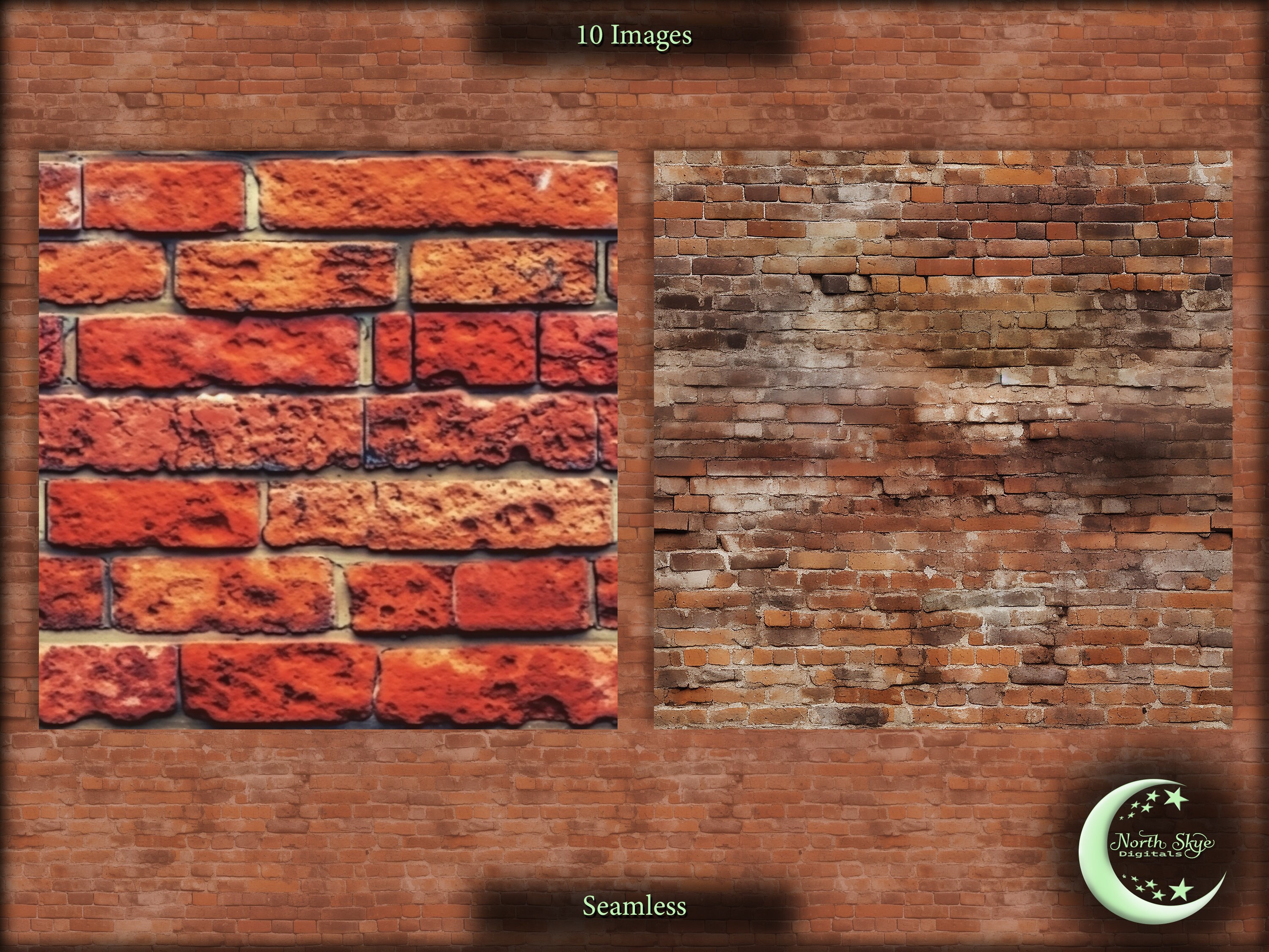 Weathered Brick Digital Paper, Seamless Pattern, Instant Download ...