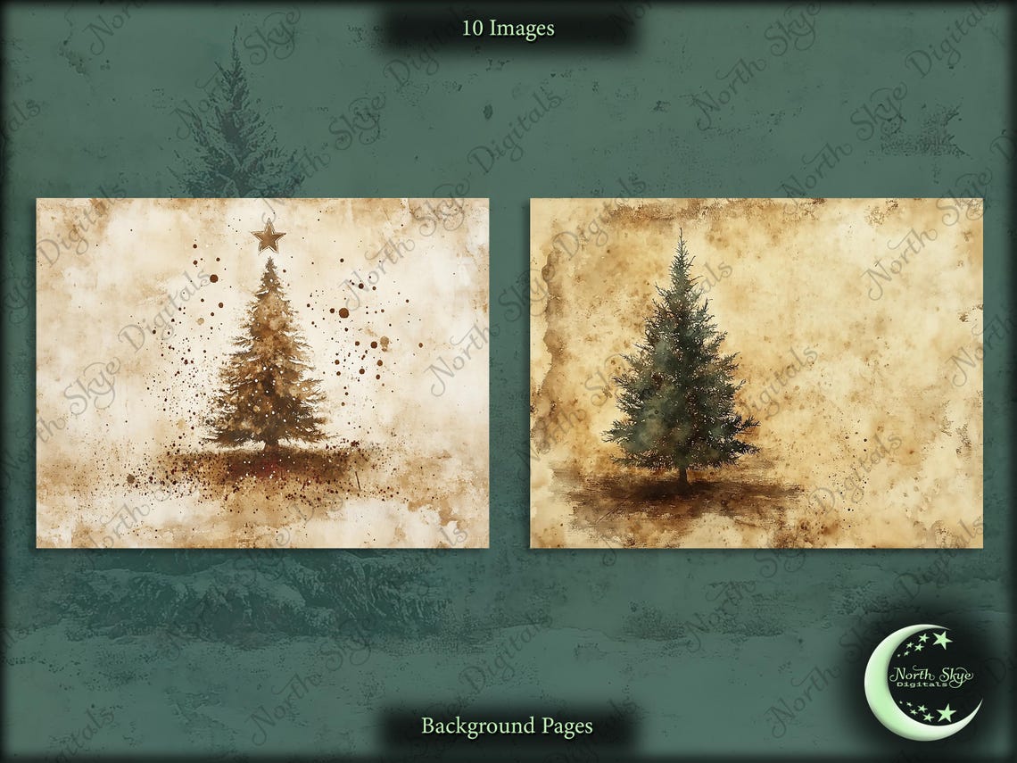 Christmas Tree, Digital Junk Journal, Image Pack, Digital Paper ...