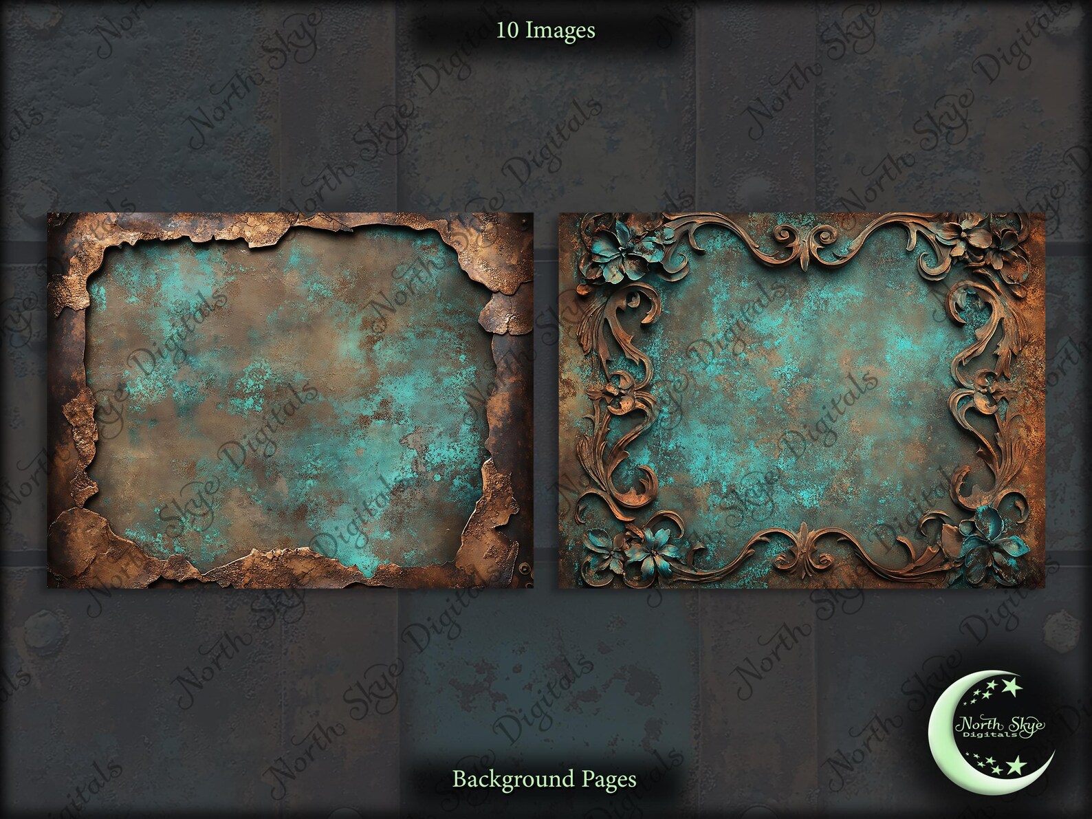 Oxidized Backgrounds 5, Digital Junk Journal, Image Pack, Digital Paper ...