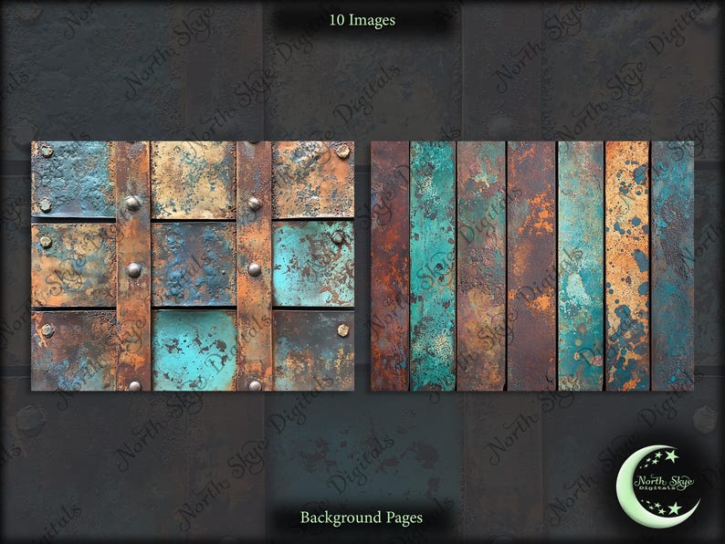 Oxidized Backgrounds 5, Digital Junk Journal, Image Pack, Digital Paper ...