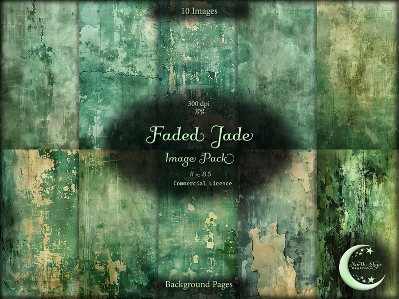 Faded Jade, Digital Junk Journal, Image Pack, Digital Paper, Instant ...