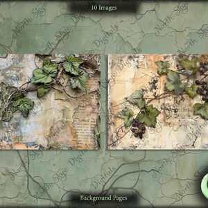 Distressed Vines, Digital Junk Journal, Image Pack, Digital Paper ...
