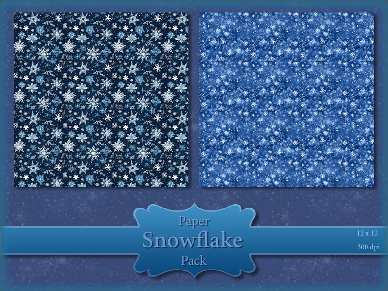 Seamless Winter Snowflake Printable Image Pack, Snowflake Paper With ...